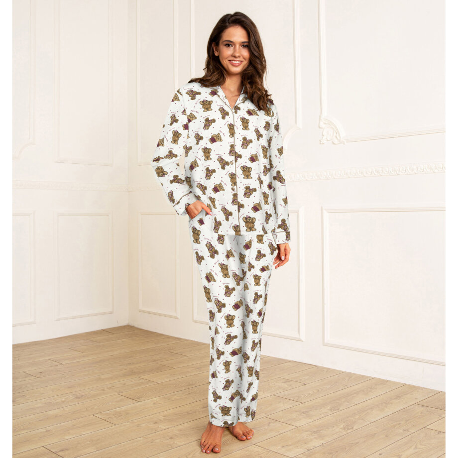 Pyjamas - Lady avenue - Bomuld Flannel Pyjamas Wine Teddy