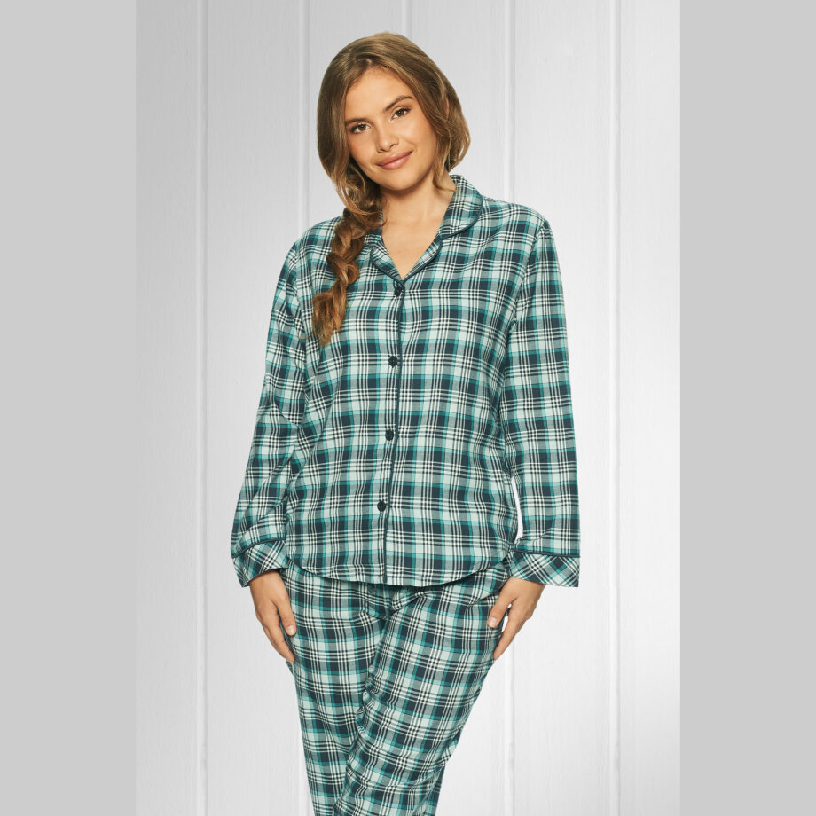 Pyjamas - Lady avenue - Flannel Pyjamas Petrol Checks